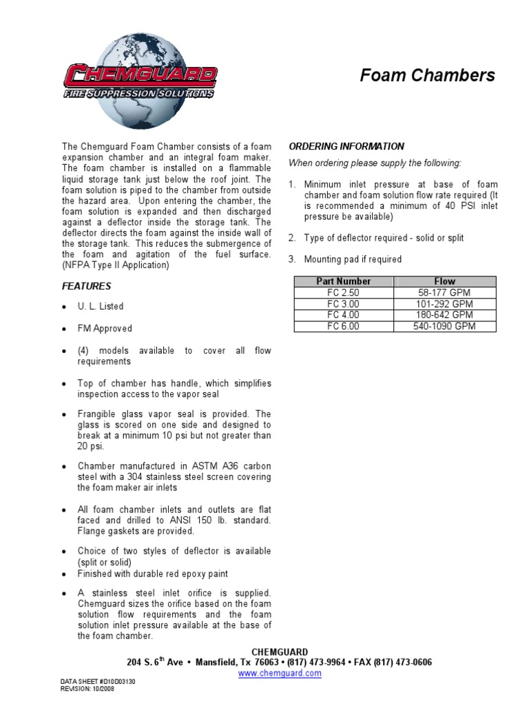 Foam Chambers: Ordering Information | PDF | Foam | Mechanical Engineering