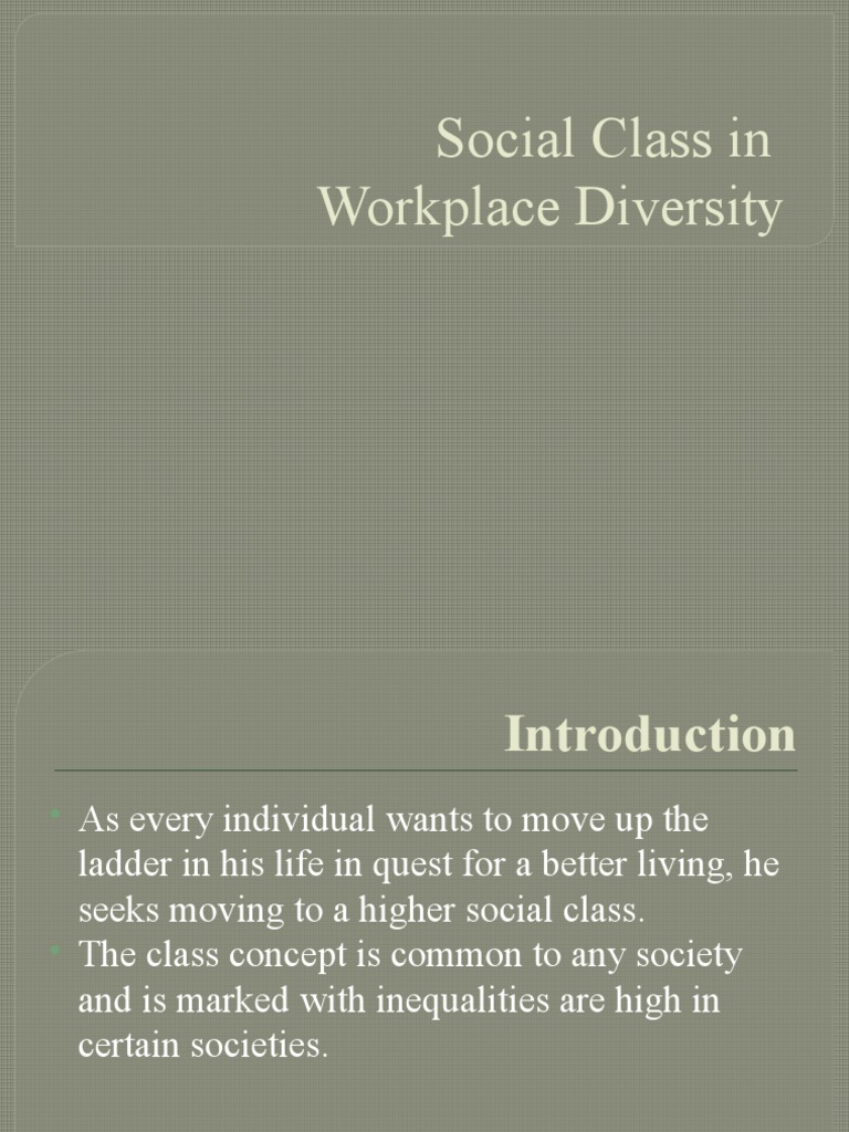 Chapter 5 - Social Class in Workplace Diversity | PDF | Wealth | Middle ...