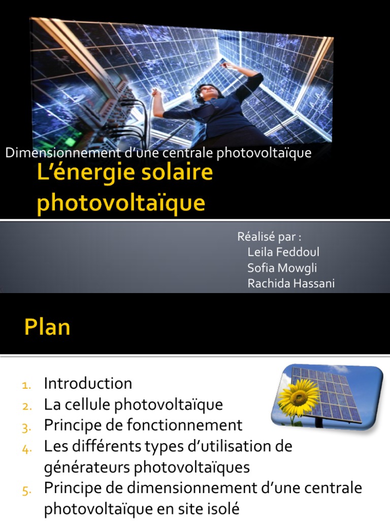 Photovoltaique Presentation | PDF | Énergie solaire | Énergie solaire photovoltaïque