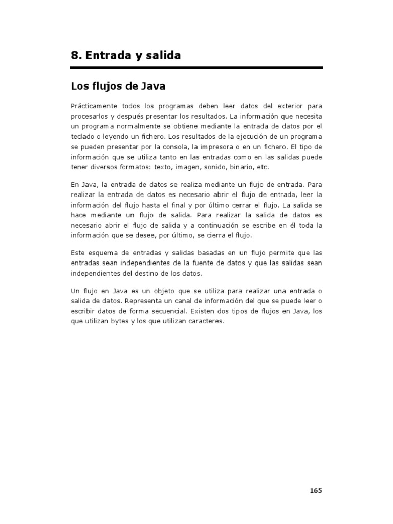 Flujos y Archivos en Java | PDF | Java (lenguaje de programación) | Archivo de computadora