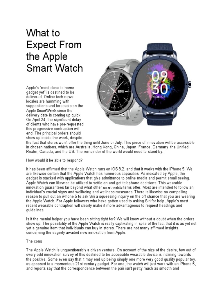What To Expect From The Apple Smart Watch | PDF | Apple Inc. | Smartwatch