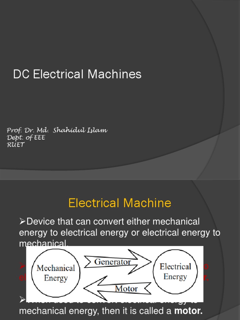 DC Electrical Machines: Fundamentals and Operation | PDF | Electric ...