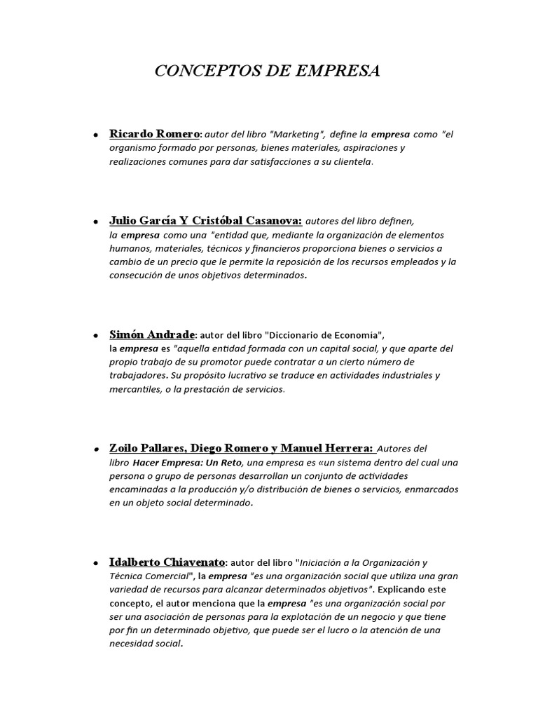 Conceptos de Empresa | PDF | Empresas | Beneficio (economía)