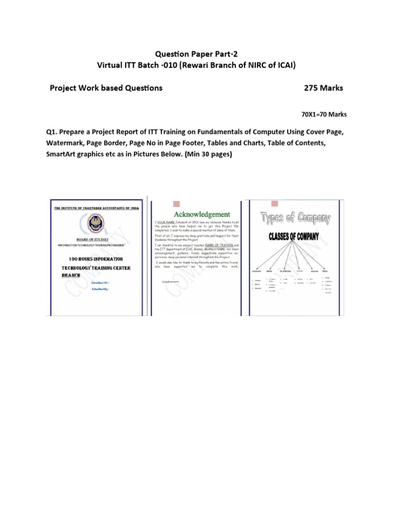 Question Paper Part-2 Virtual ITT Batch - 010 (Rewari Branch of NIRC of ...