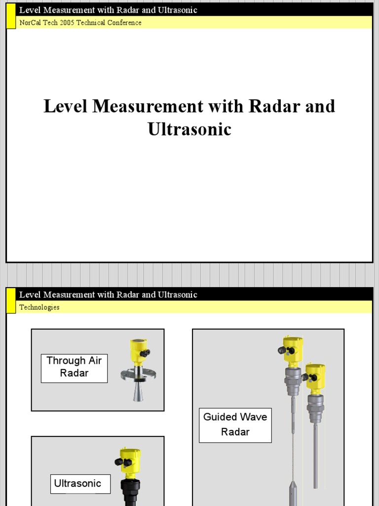 Radar and Ultrasonic Level Measurement