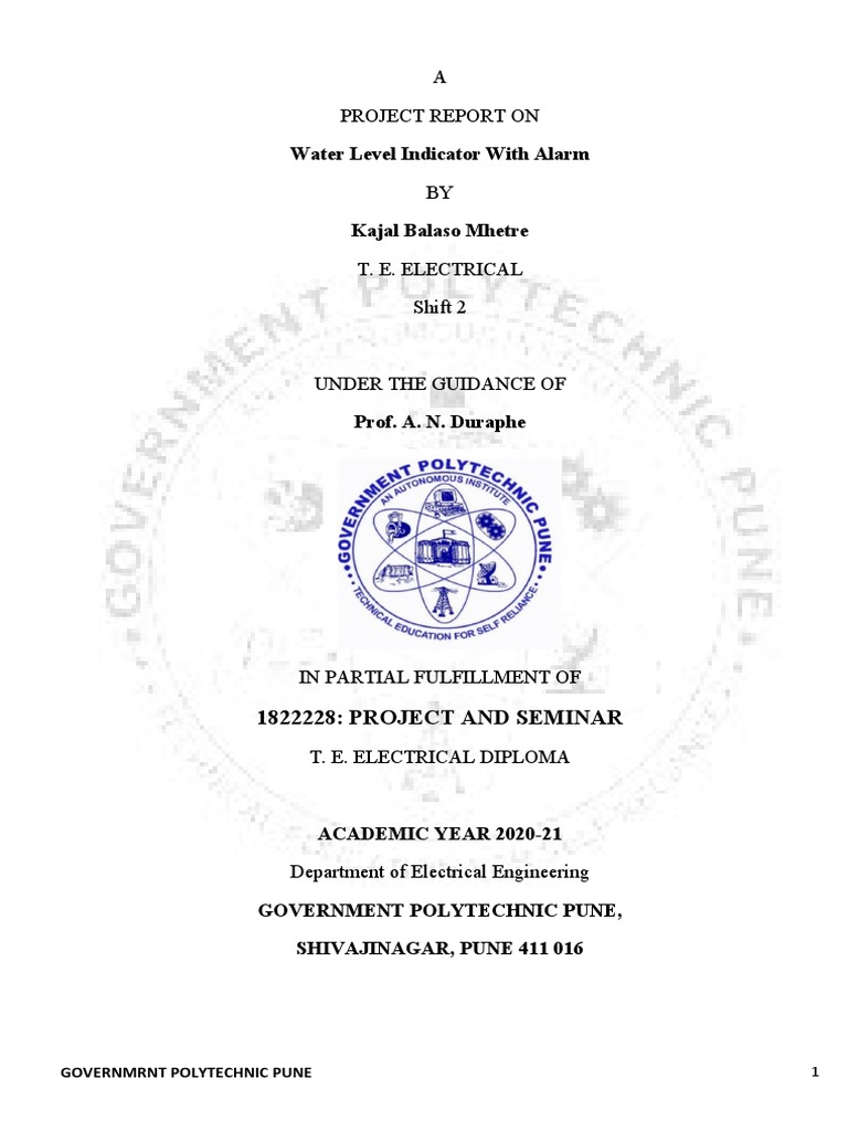 Water Level Indicator Project Report | PDF | Resistor | Printed Circuit ...