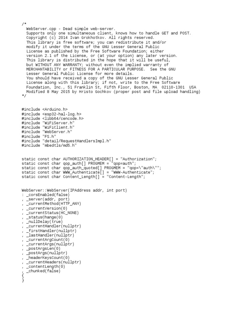 ESP32 Simple Web Server Code | PDF | Proxy Server | Computer Science