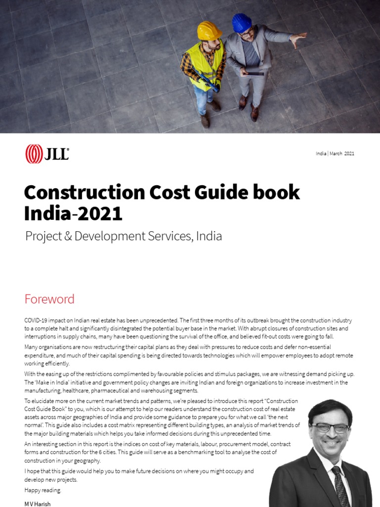Construction Cost Guide Book India-2021: Project & Development Services ...