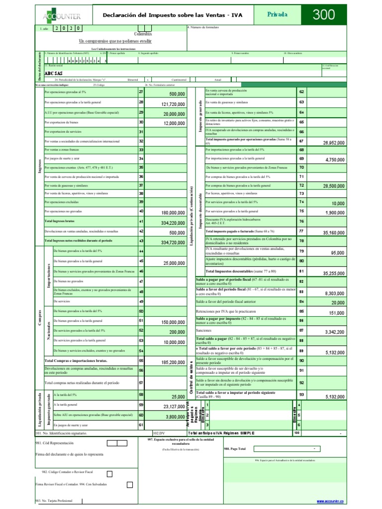 Formulario 300 | PDF | Comercio | Finanza pública