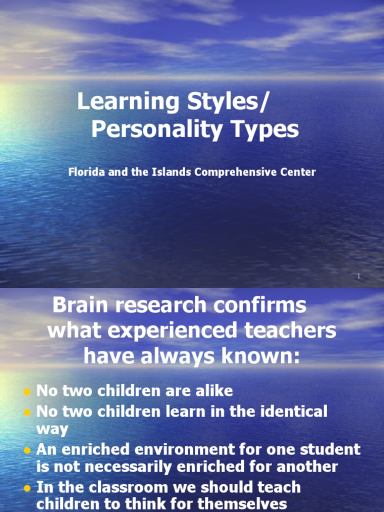 Learning Styles Personality Types | PDF | Learning Styles | Educational ...
