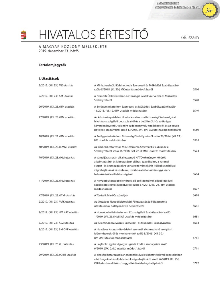 68 2019 Nébih SZMSZ | PDF