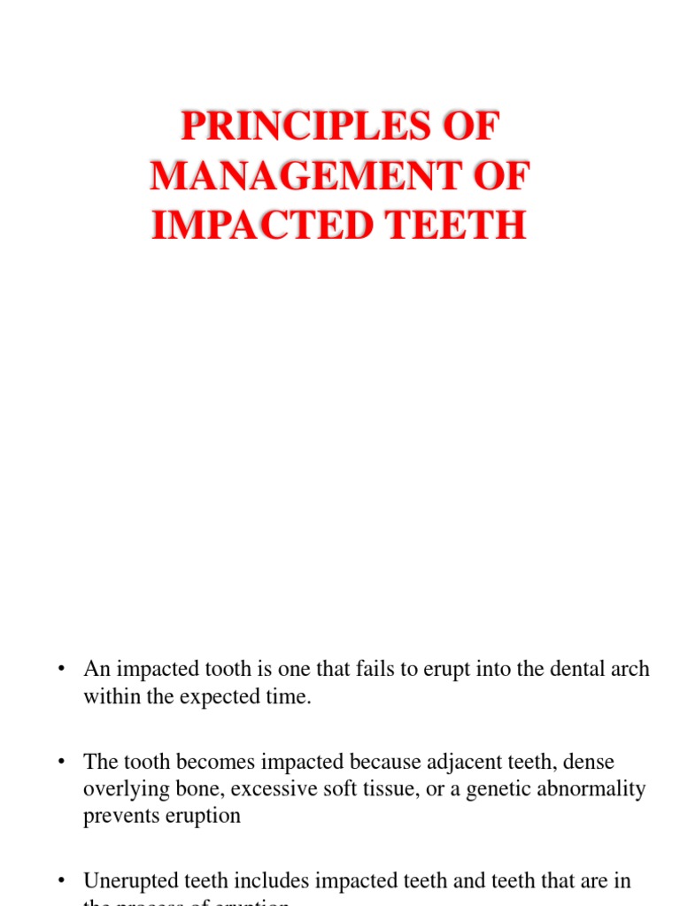 Lec 1 2 Impacted Teeth | PDF | Human Tooth | Periodontology