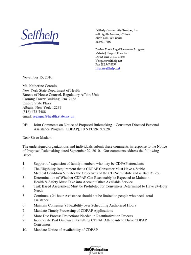 Comment CDPAP FINAL | Home Care | Medicaid