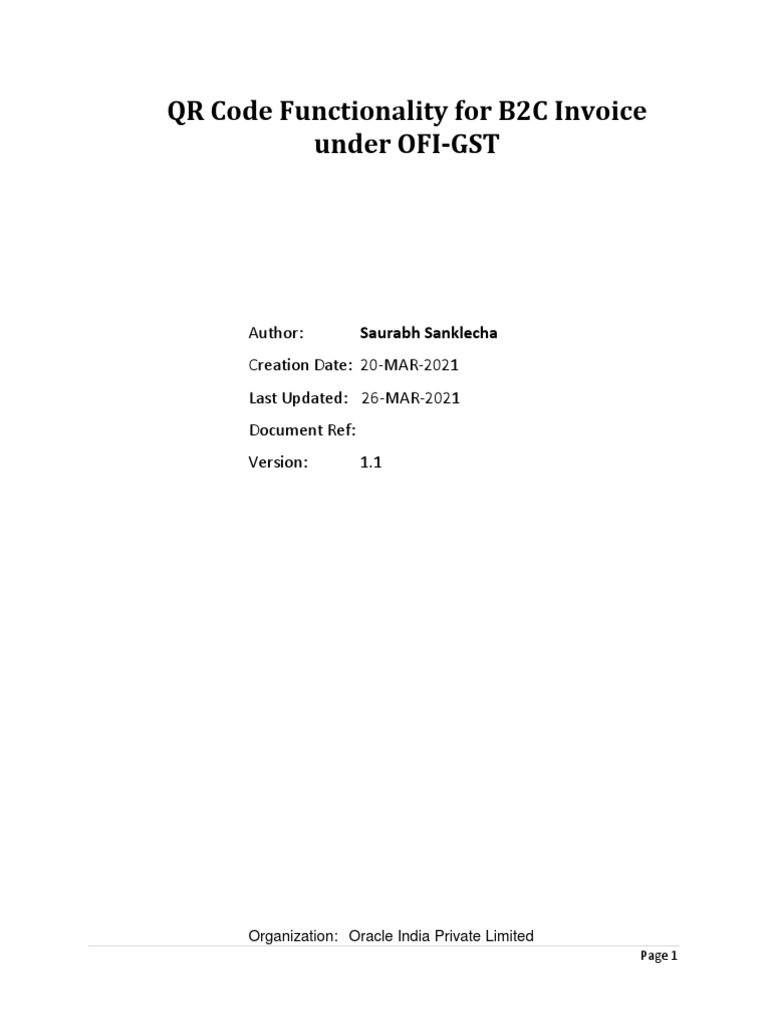 QR Code for B2C Invoices in GST | PDF | Qr Code | Invoice