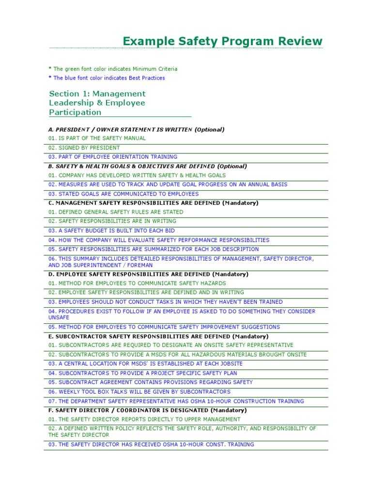 Example Safety Program Review | PDF | Personal Protective Equipment | Noise