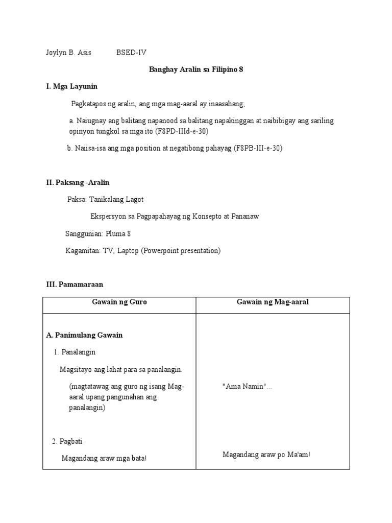 LP 1 - Tanikalang Lagot | PDF