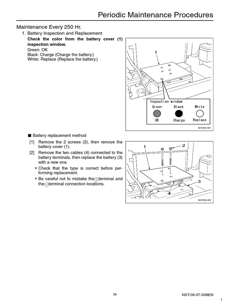 SH120 Periodic Maintenance Guide | PDF | Electrical Connector | Screw