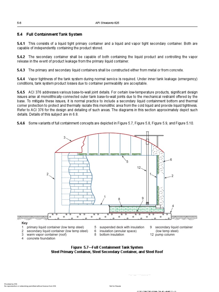 5.4 Full Containment Tank System: 5-6 Api S 625 | PDF | Building ...