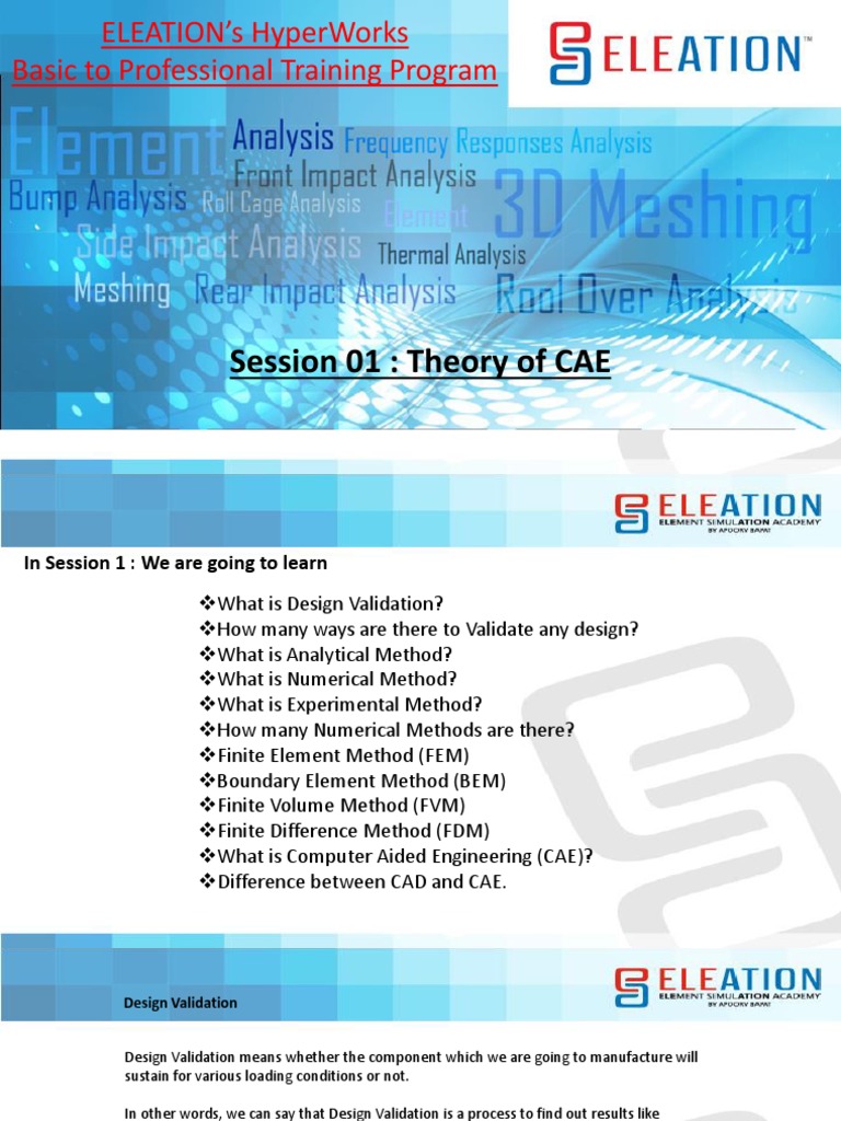 Session 01 - Theory of CAE | PDF | Boundary Element Method | Finite ...