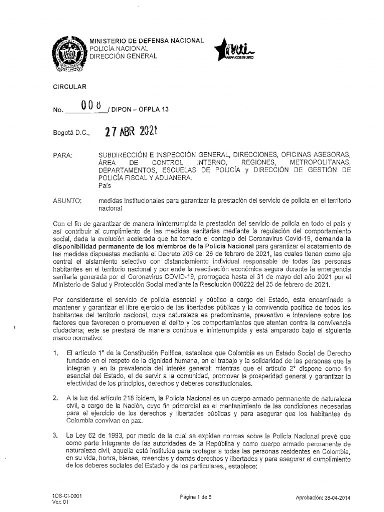 Circular No. 008 Dipon-Ofpla Del 27042021 | PDF