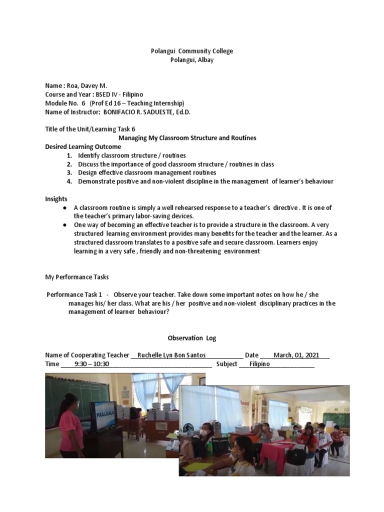 Module 6 (Prof Ed 16 PT) | PDF | Classroom | Classroom Management