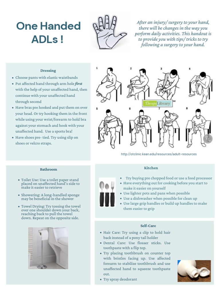 Final One Handed Adls | PDF | Toothbrush | Domestic Implements