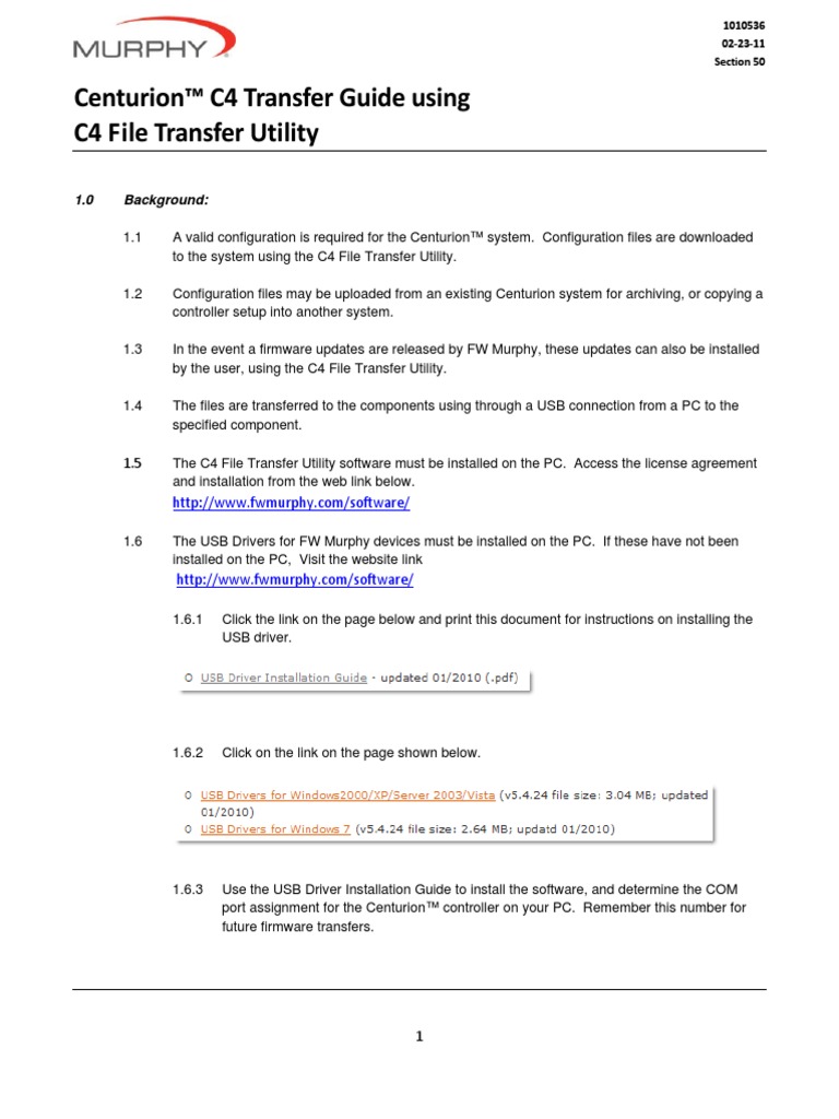 Centurion Plus Tranfer Guide | PDF