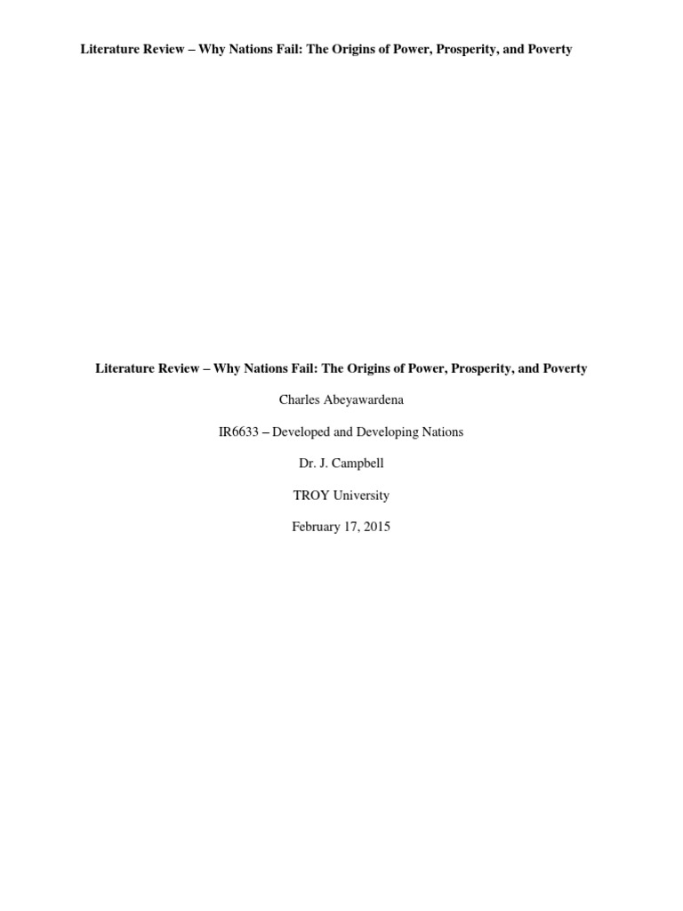 In-Depth Summary and Critique of "Why Nations Fail | PDF | Economies ...
