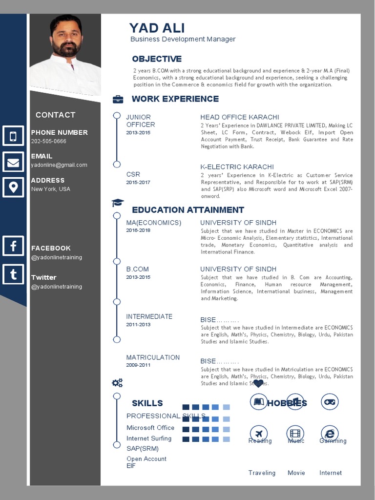 Yad Ali Resume 2020 | PDF | Economics | Business