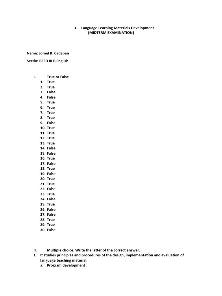 Language Learning Materials Development | PDF | Language Education ...