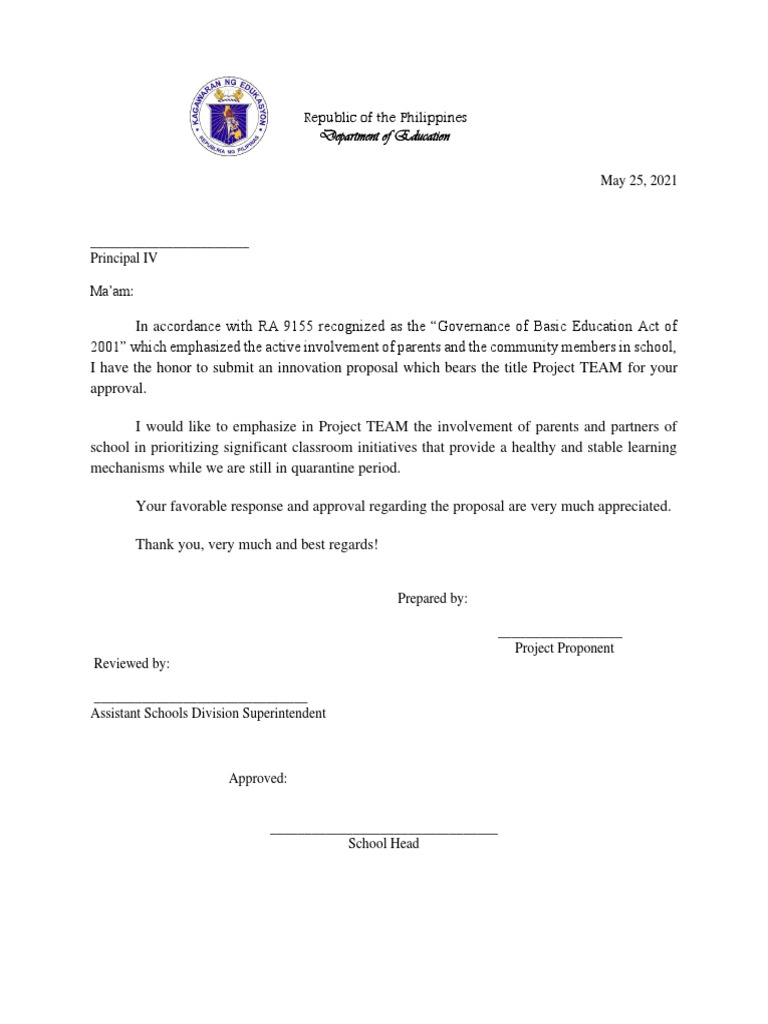 Proposal Letter (Action Research) | PDF