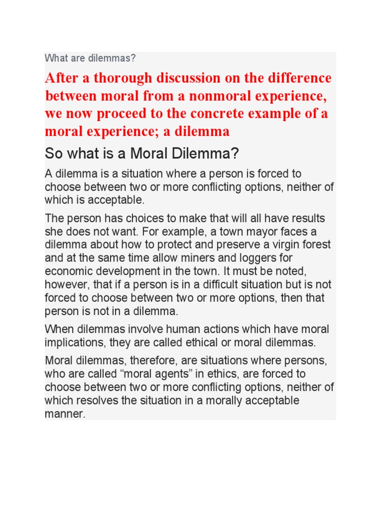 Defining Moral Dilemmas: Exploring the Characteristics, Types, and ...