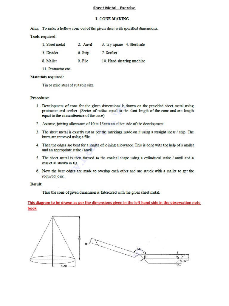 Sheet Metal - Exercise | PDF