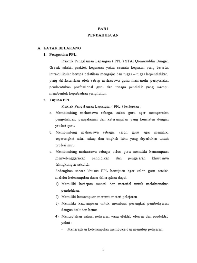 PENDAHULUAN PPL | PDF