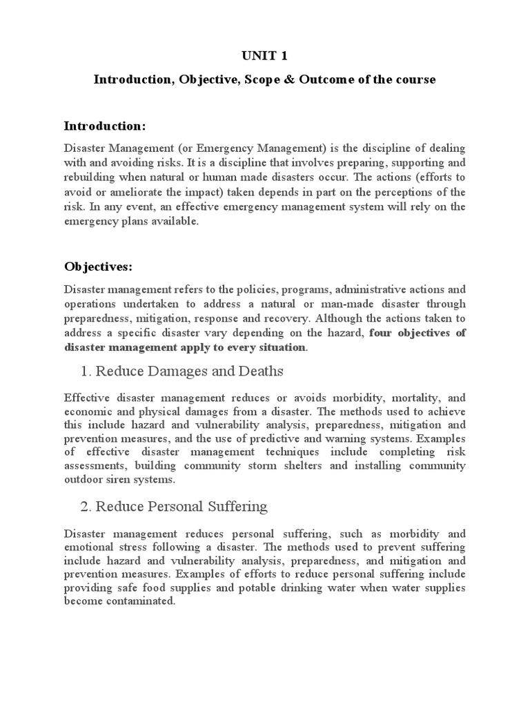 UNIT 1 Introduction, Objectives, Scope and Outcomes of The Course | PDF ...