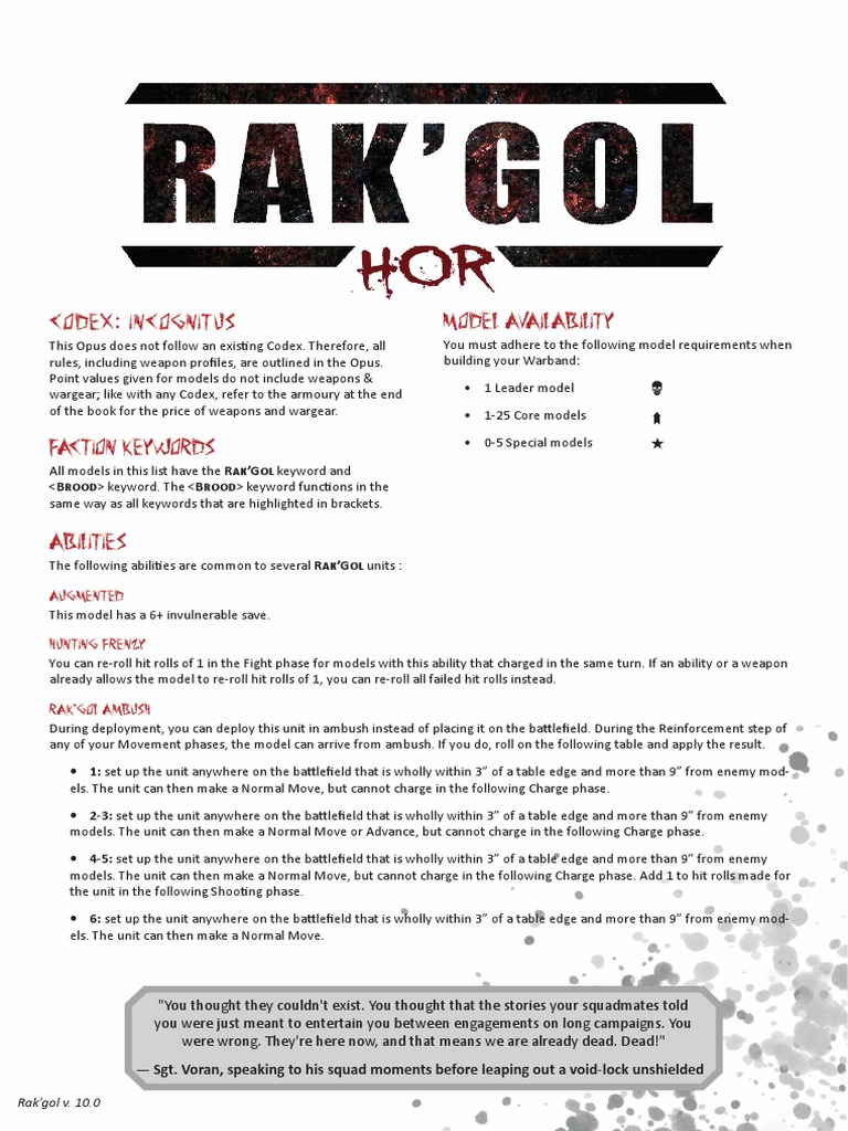 Rak'Gol v10.0 | PDF | Infantry | Wars & Military