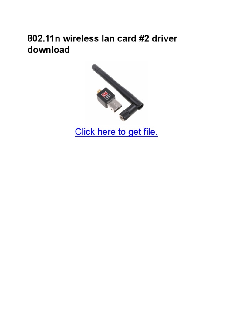 802.11n Wireless Lan Card #2 Driver Download | PDF | Wi Fi | Ieee 802.11