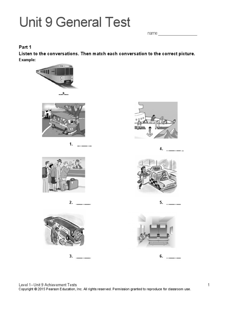 Unit 9 General Test: Listen To The Conversations. Then Match Each ...
