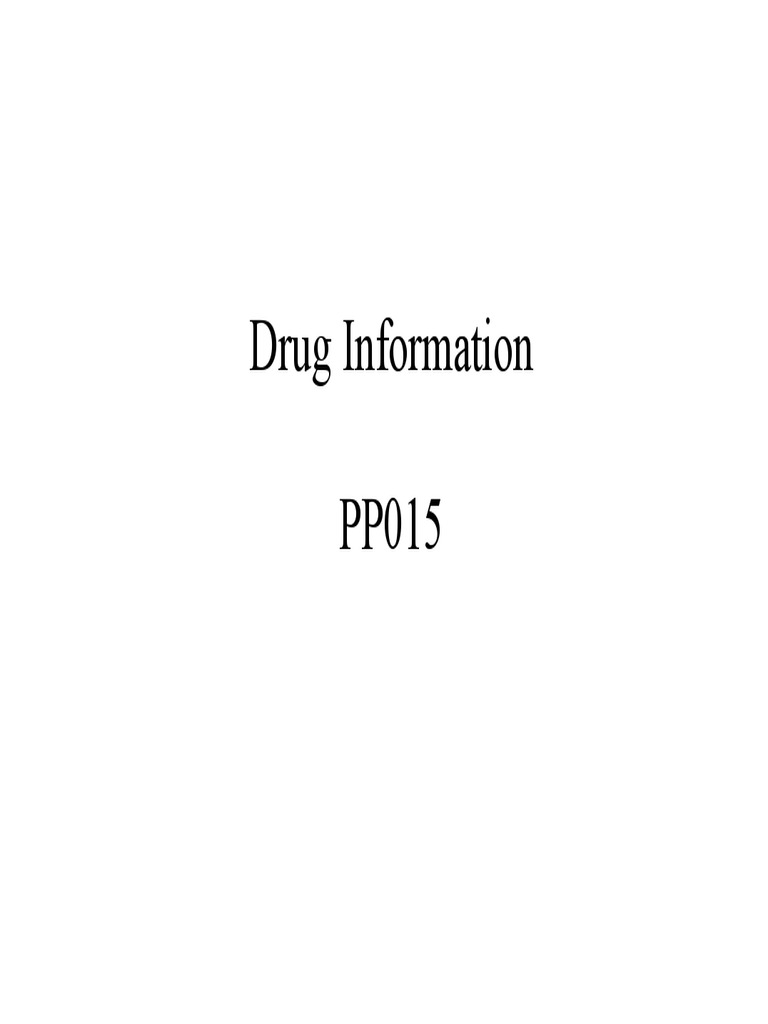 Lectures 1 - Drug Information | PDF | Health Care | Library Science