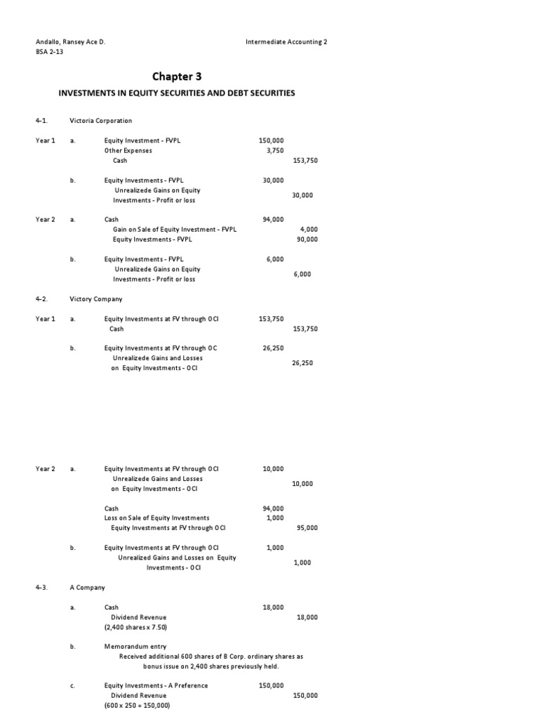 Equity Investments Accounting Overview | PDF | Equity (Finance) | Investing