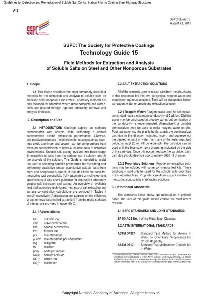 Technology Guide 15: SSPC: The Society For Protective Coatings | PDF
