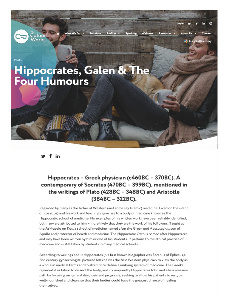 Hippocrates, Galen & The Hippocrates, Galen & The Four Humours Four ...