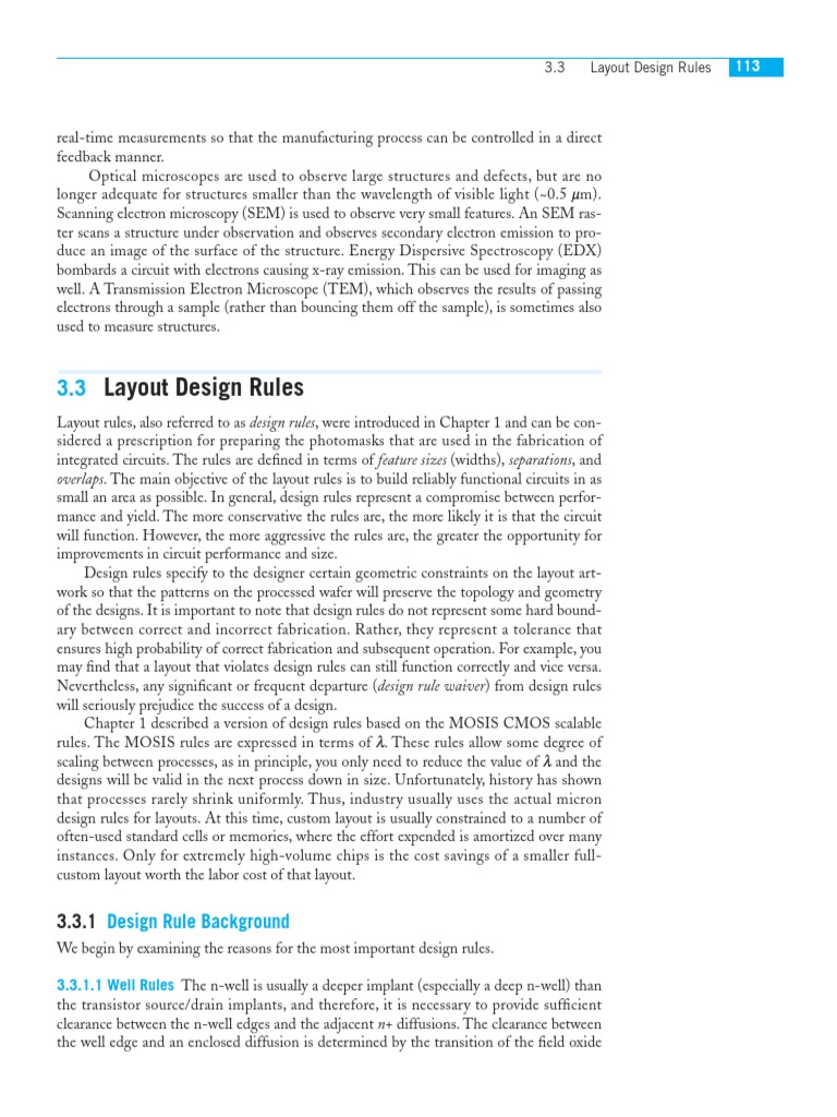 Layout Design Rules for Integrated Circuits | PDF | Microscope ...