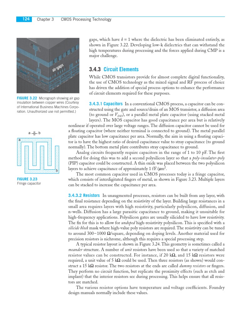 CMOS Processing Techniques for Circuit Elements: An Overview of ...
