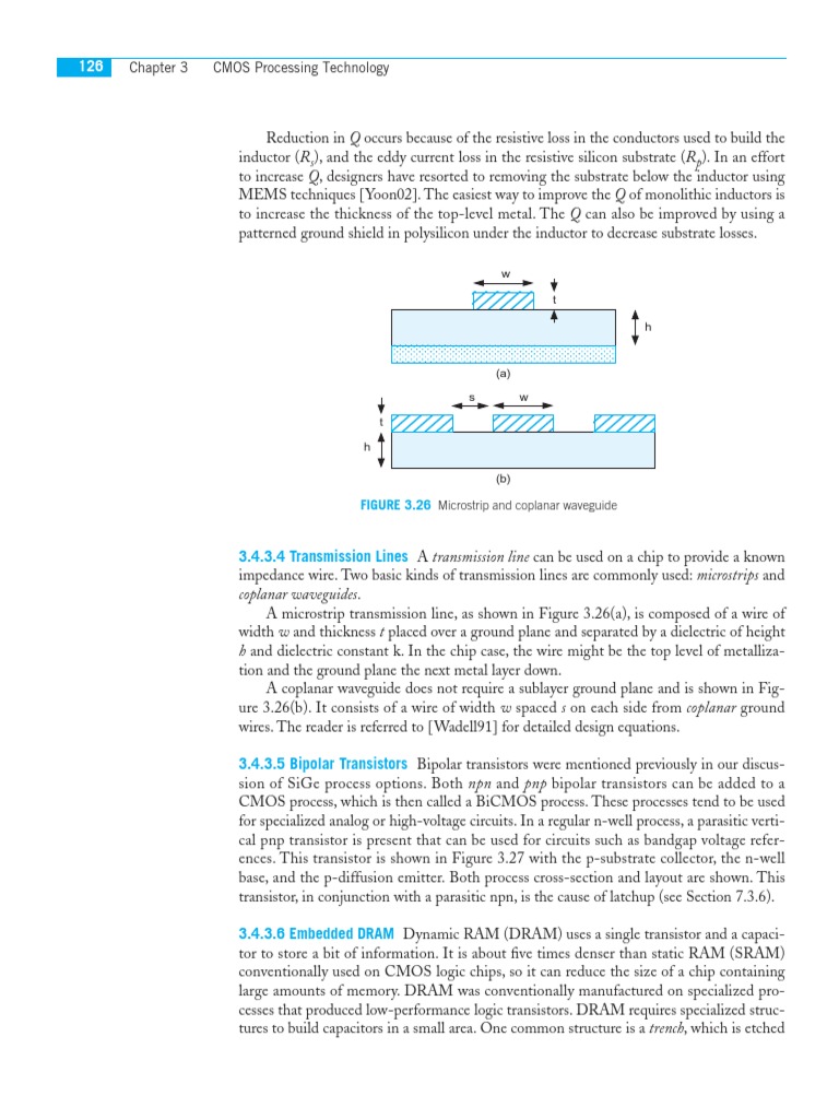Chapter 3 CMOS Processing Technology: 3.4.3.4 Transmission Lines | PDF | Dynamic Random Access ...