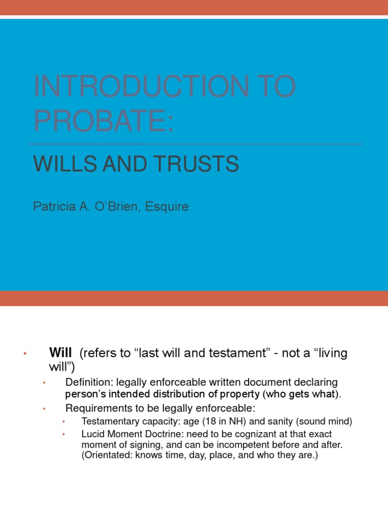 6.2021 Wills Powerpoint | Download Free PDF | Will And Testament | Probate