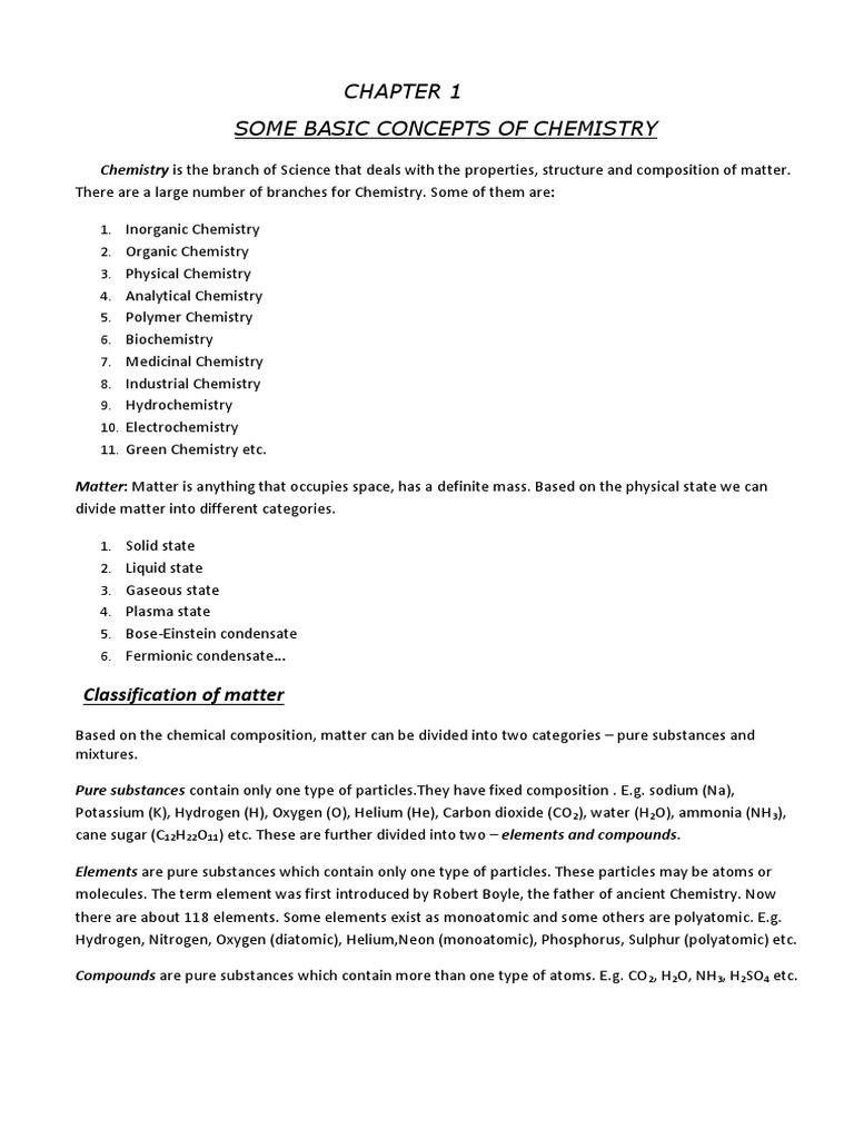 Basic Chemistry Concepts Explained | PDF | Mole (Unit) | Concentration