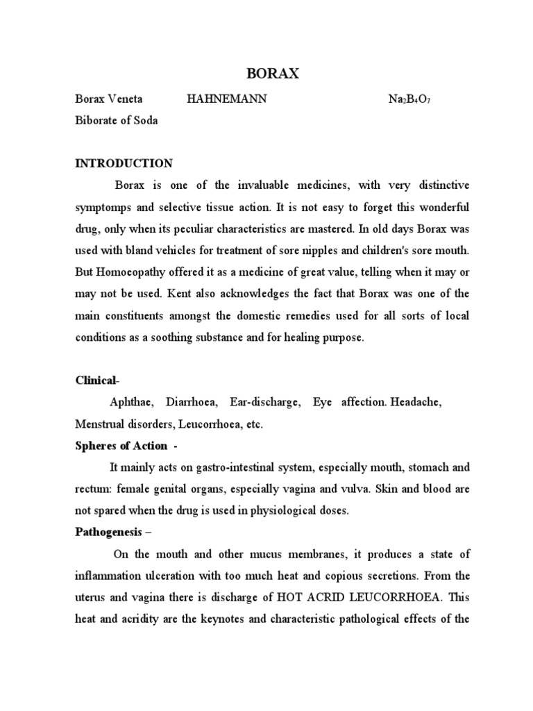 Borax | PDF | Homeopathy | Vagina