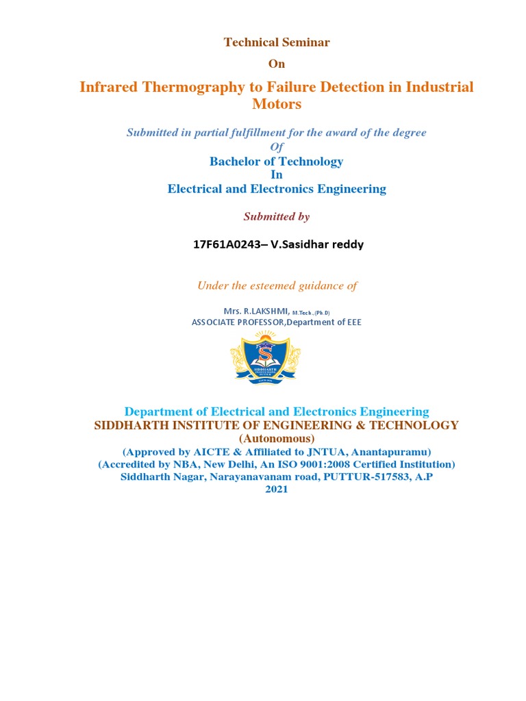 Final Report of "Infrared Thermography To Failure Detection in ...