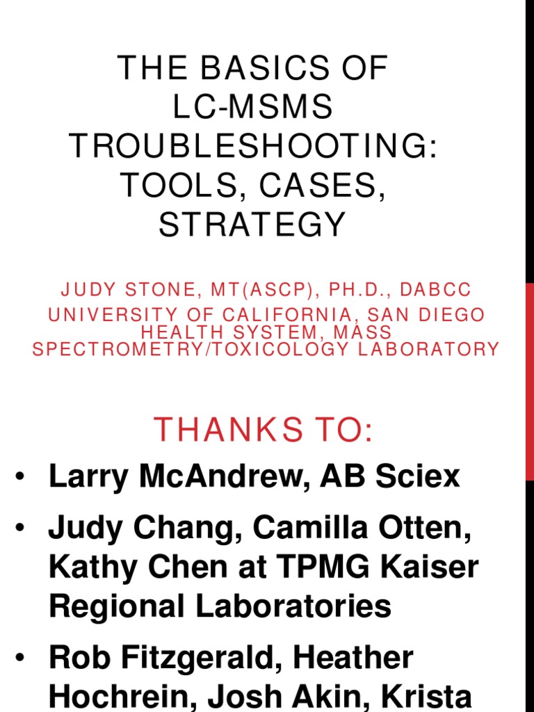 The Basics of Lc-Msms Troubleshooting: Tools, Cases, Strategy | PDF | Electrospray Ionization ...
